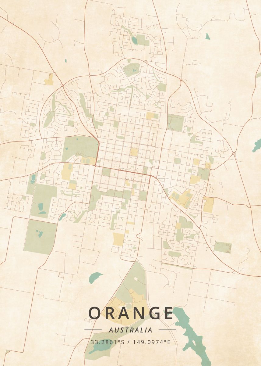 'Orange Australia' Poster by Designer Map Art | Displate
