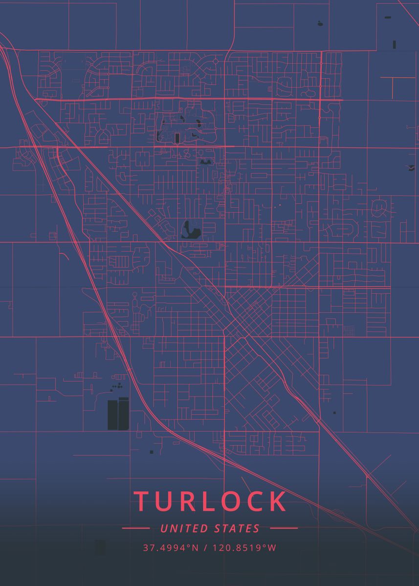 'Turlock United States' Poster, picture, metal print, paint by Designer ...