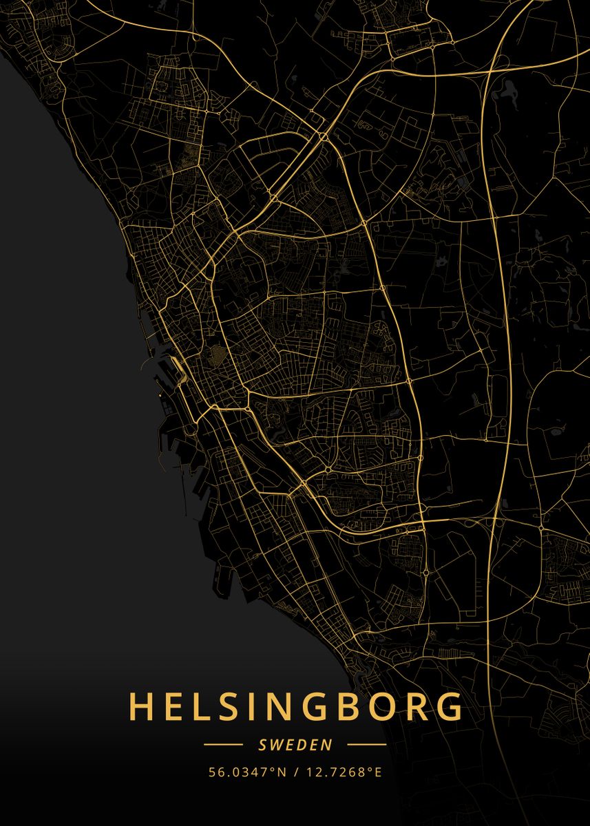 'Helsingborg Sweden' Poster, picture, metal print, paint by Designer ...