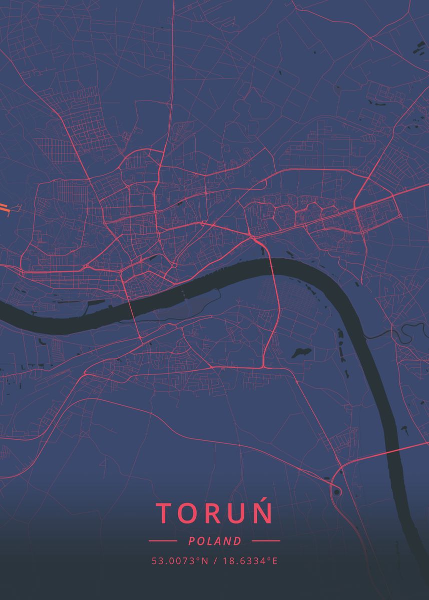 'Torun Poland' Poster by Designer Map Art | Displate