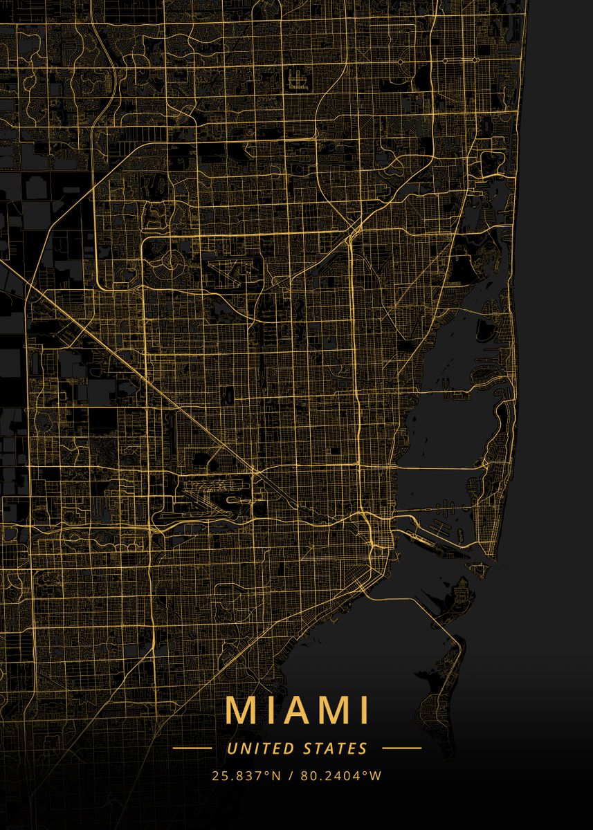 'Miami United States' Poster, picture, metal print, paint by Designer ...