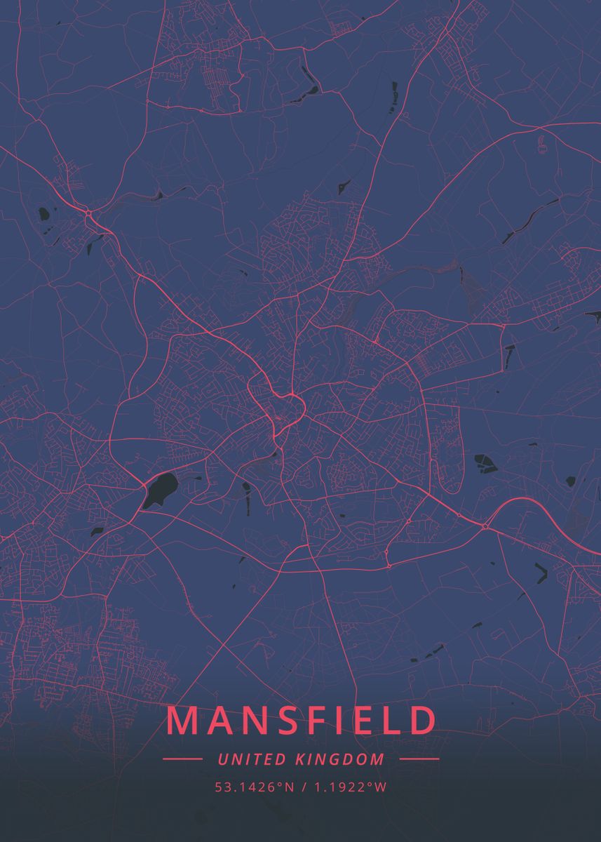 'Mansfield United Kingdom' Poster, picture, metal print, paint by ...