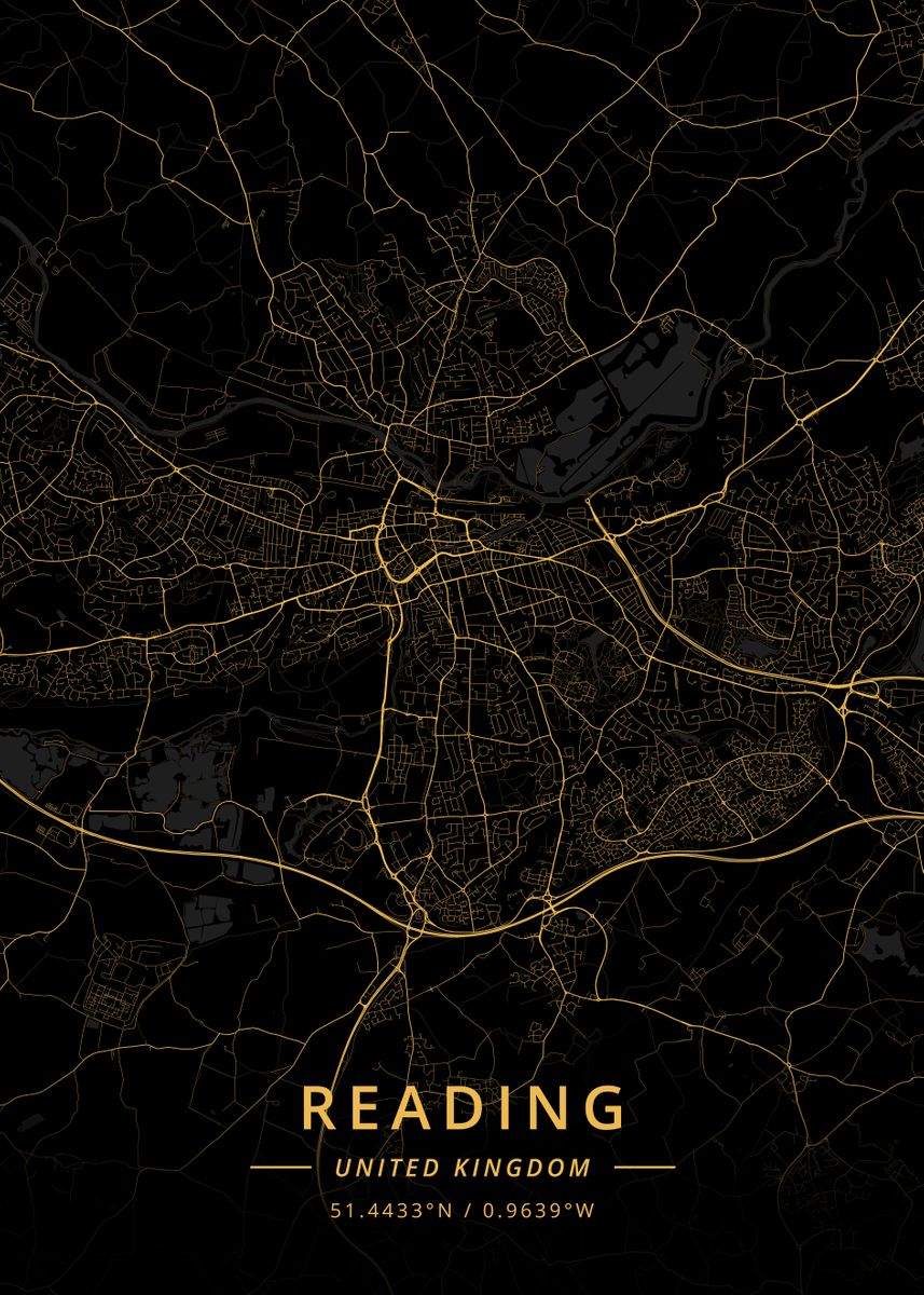 'Reading United Kingdom' Poster, picture, metal print, paint by ...