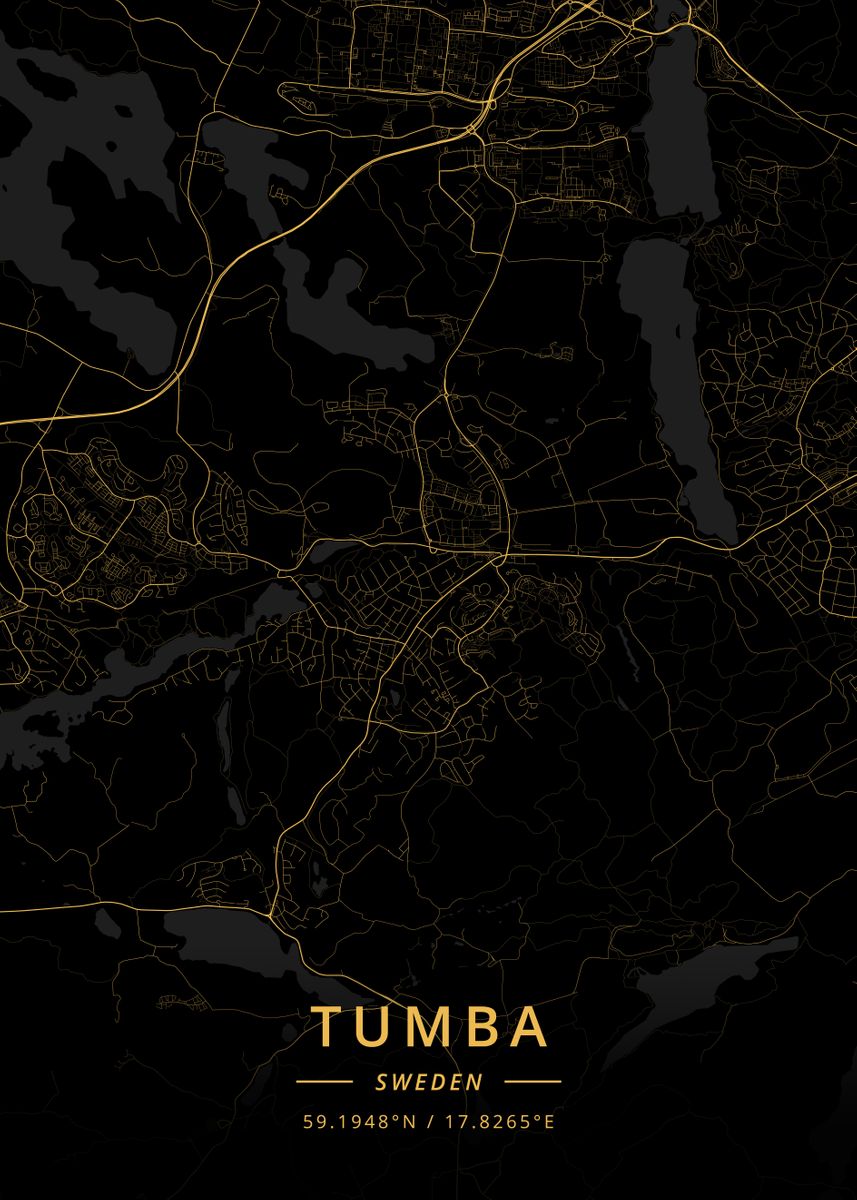 'Tumba Sweden' Poster by Designer Map Art | Displate