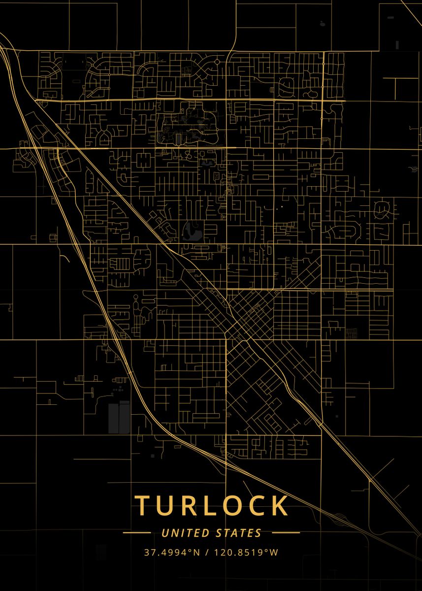 'Turlock United States' Poster, picture, metal print, paint by Designer ...