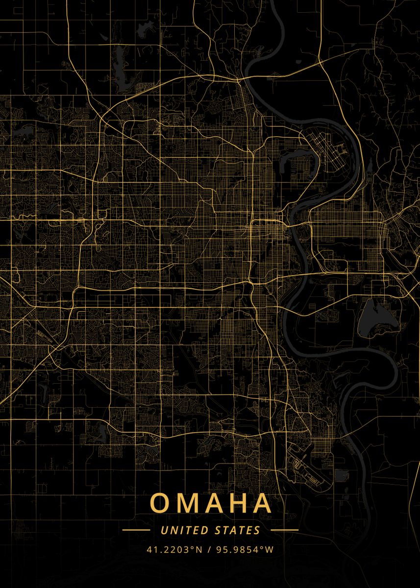 'Omaha United States' Poster by Designer Map Art | Displate
