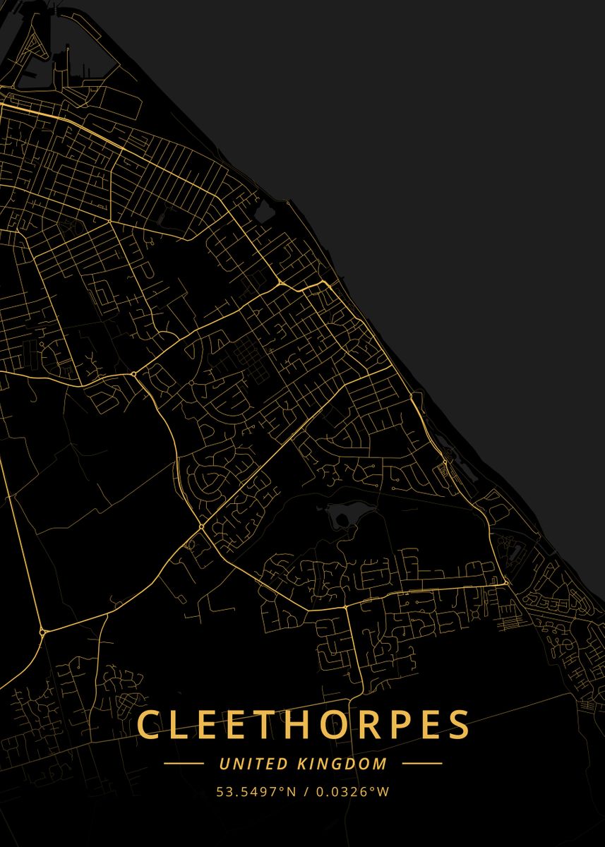 'Cleethorpes UK' Poster, picture, metal print, paint by Designer Map ...