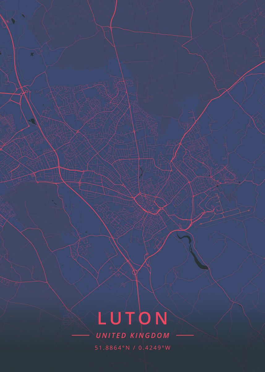 'Luton United Kingdom' Poster, picture, metal print, paint by Designer ...