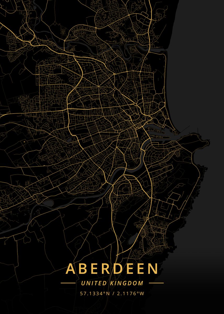 'Aberdeen United Kingdom' Poster, picture, metal print, paint by ...