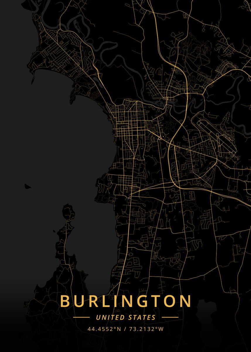 'Burlington United States' Poster by Designer Map Art | Displate