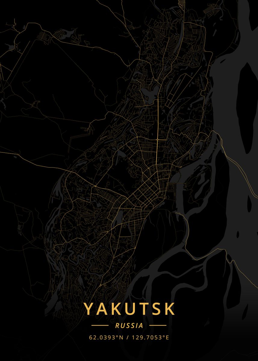 'Yakutsk Russia' Poster by Designer Map Art | Displate