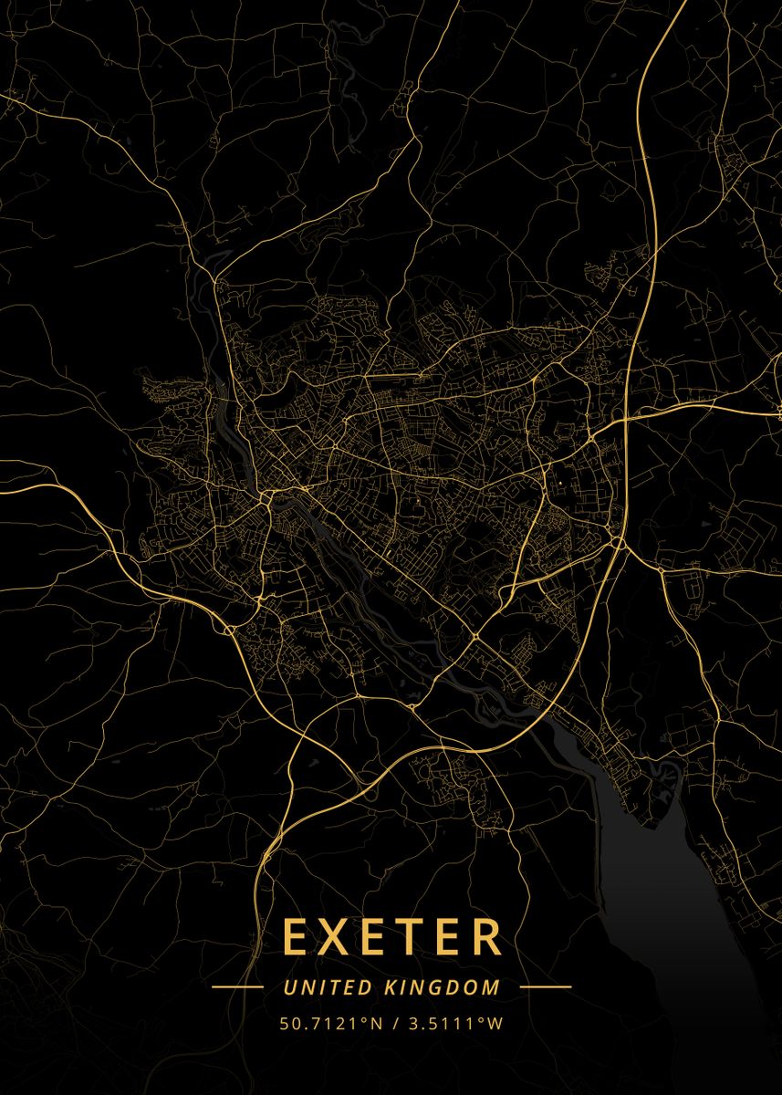 'Exeter United Kingdom' Poster by Designer Map Art | Displate