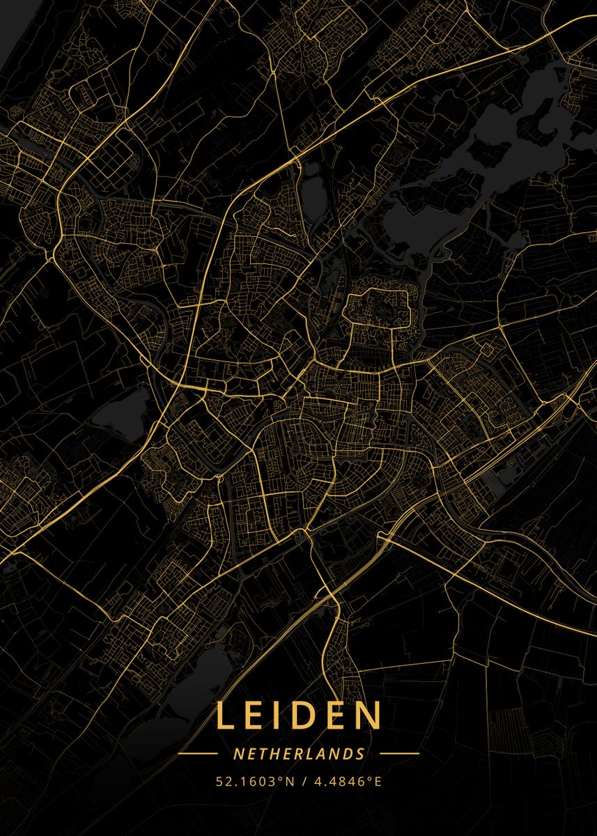 'Leiden Netherlands' Poster by Designer Map Art | Displate