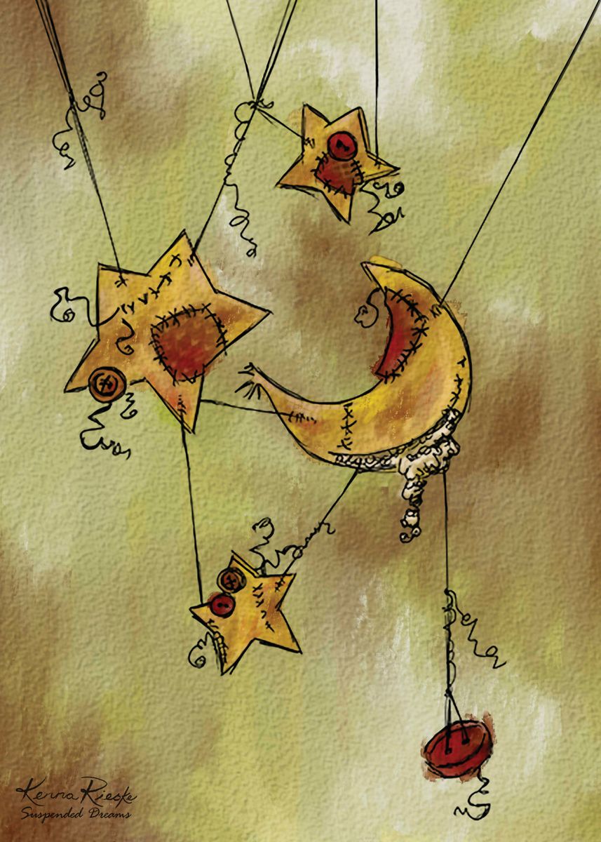 'Stars on String' Poster, picture, metal print, paint by Kenna Rieske ...