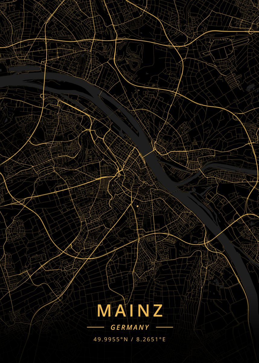 'Mainz Germany' Poster by Designer Map Art | Displate