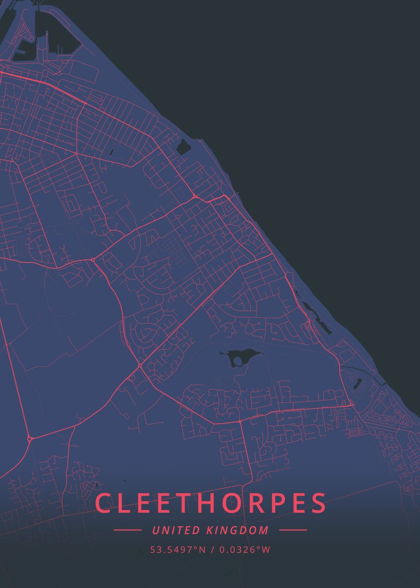 'Cleethorpes UK' Poster, picture, metal print, paint by Designer Map ...