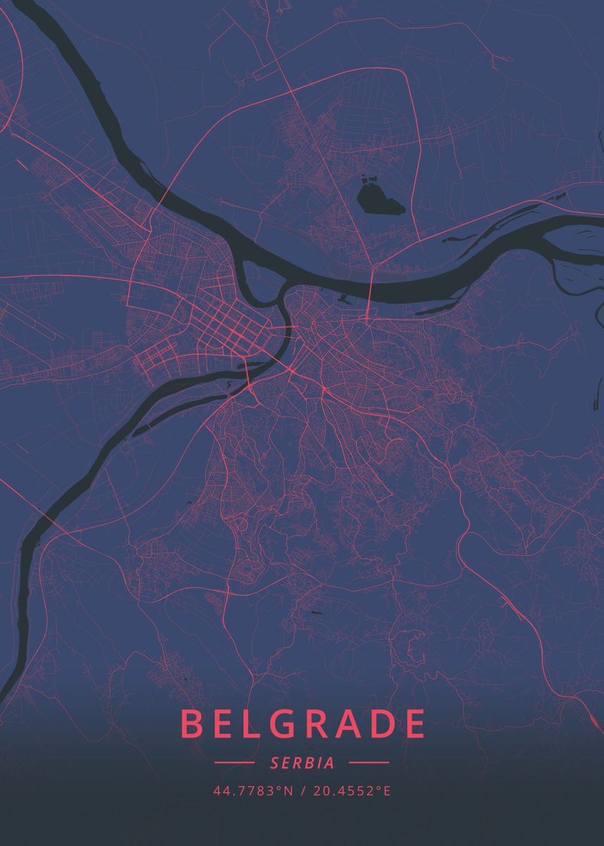 'Belgrade Serbia' Poster by Designer Map Art | Displate