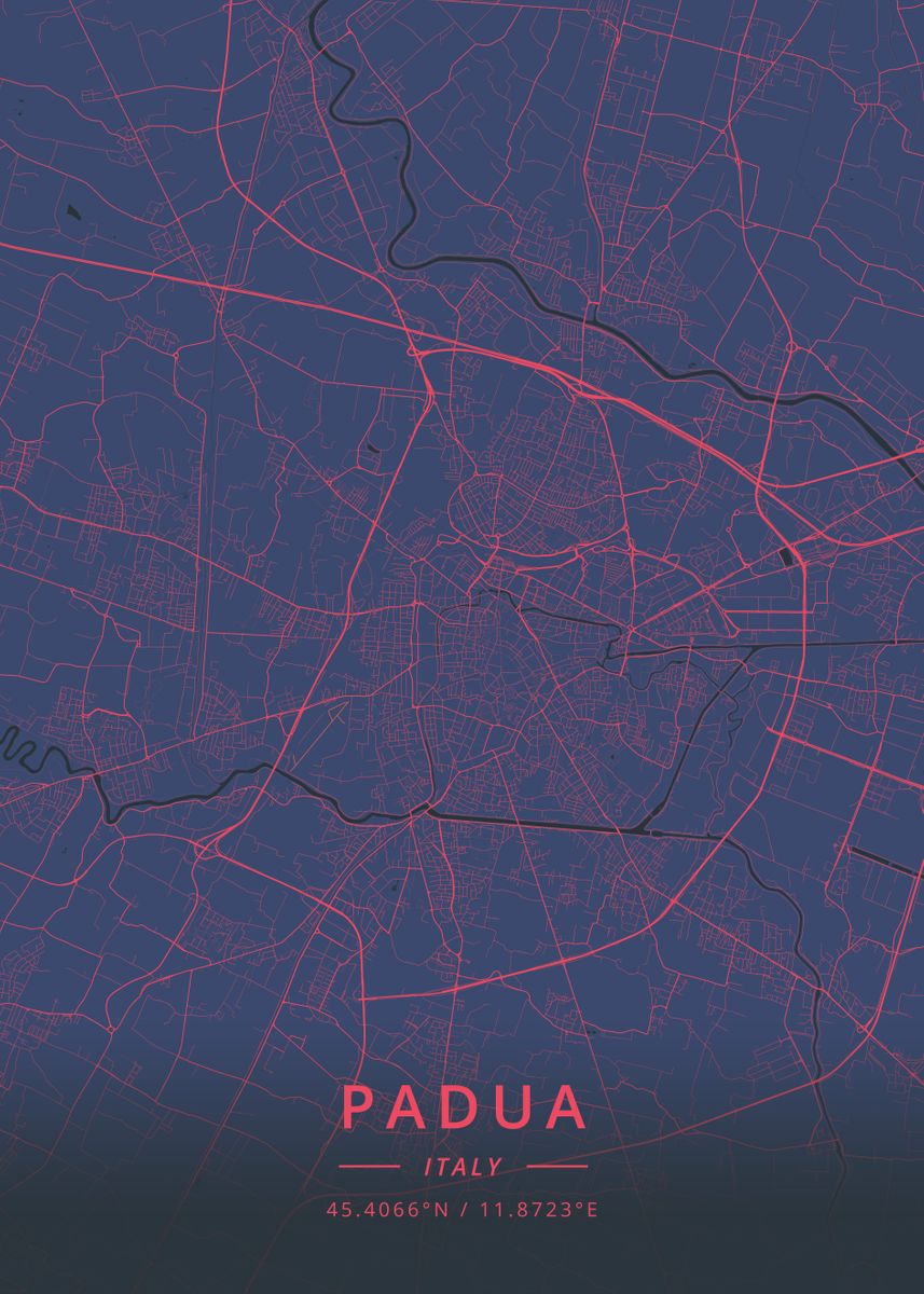 'Padua Italy' Poster by Designer Map Art | Displate