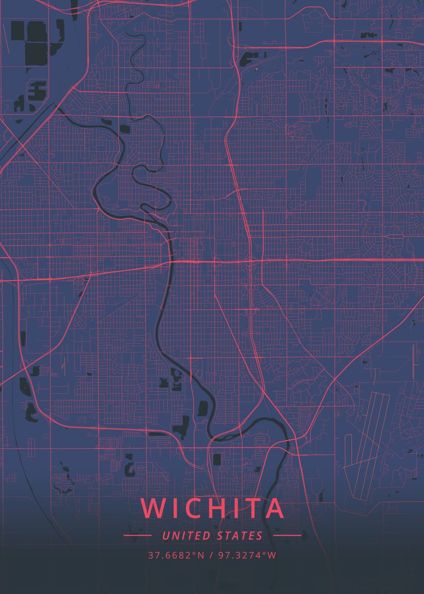 'Wichita United States' Poster, picture, metal print, paint by Designer ...