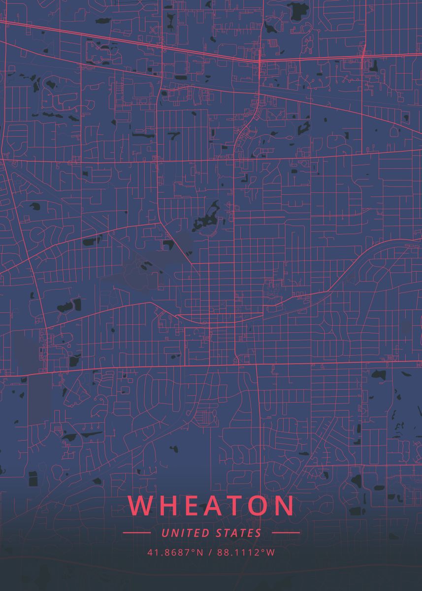 'Wheaton United States' Poster, picture, metal print, paint by Designer ...