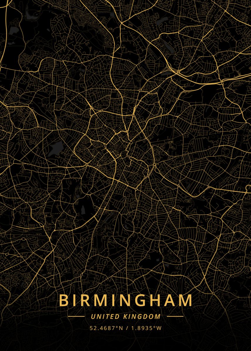 'Birmingham United Kingdom' Poster, picture, metal print, paint by ...
