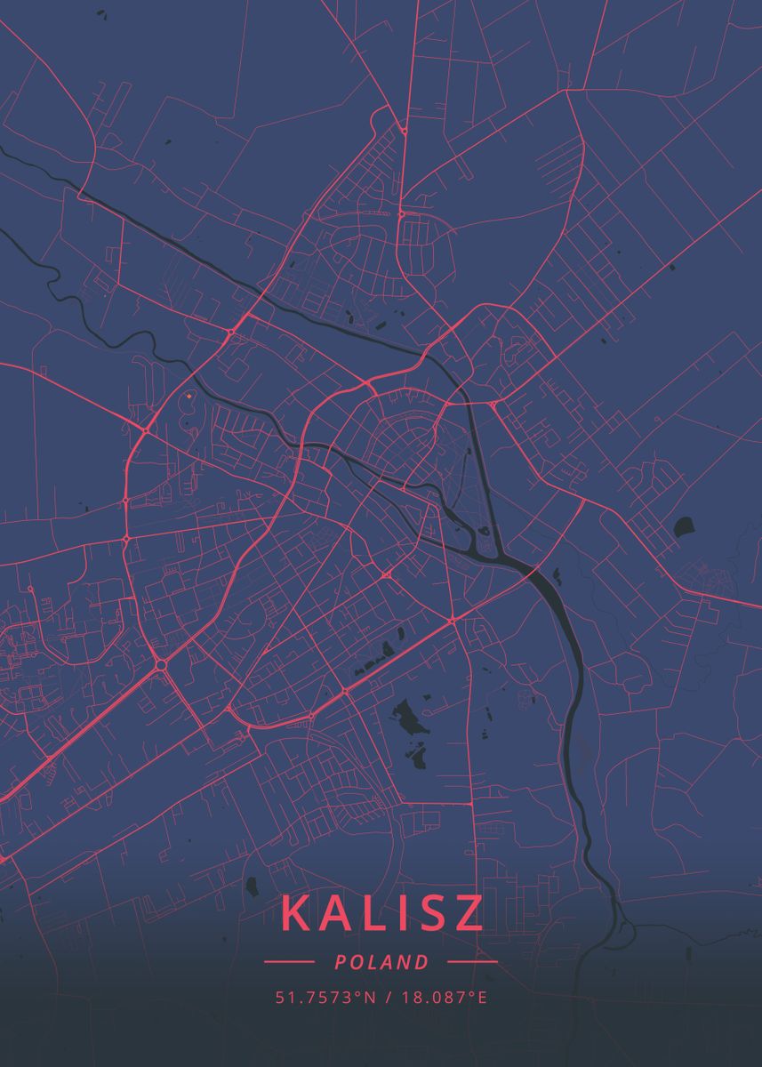 'Kalisz Poland' Poster by Designer Map Art | Displate