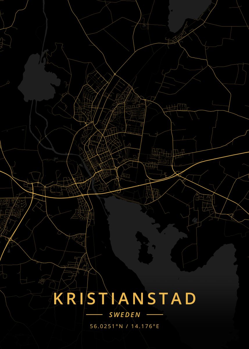 'Kristianstad Sweden' Poster, picture, metal print, paint by Designer ...