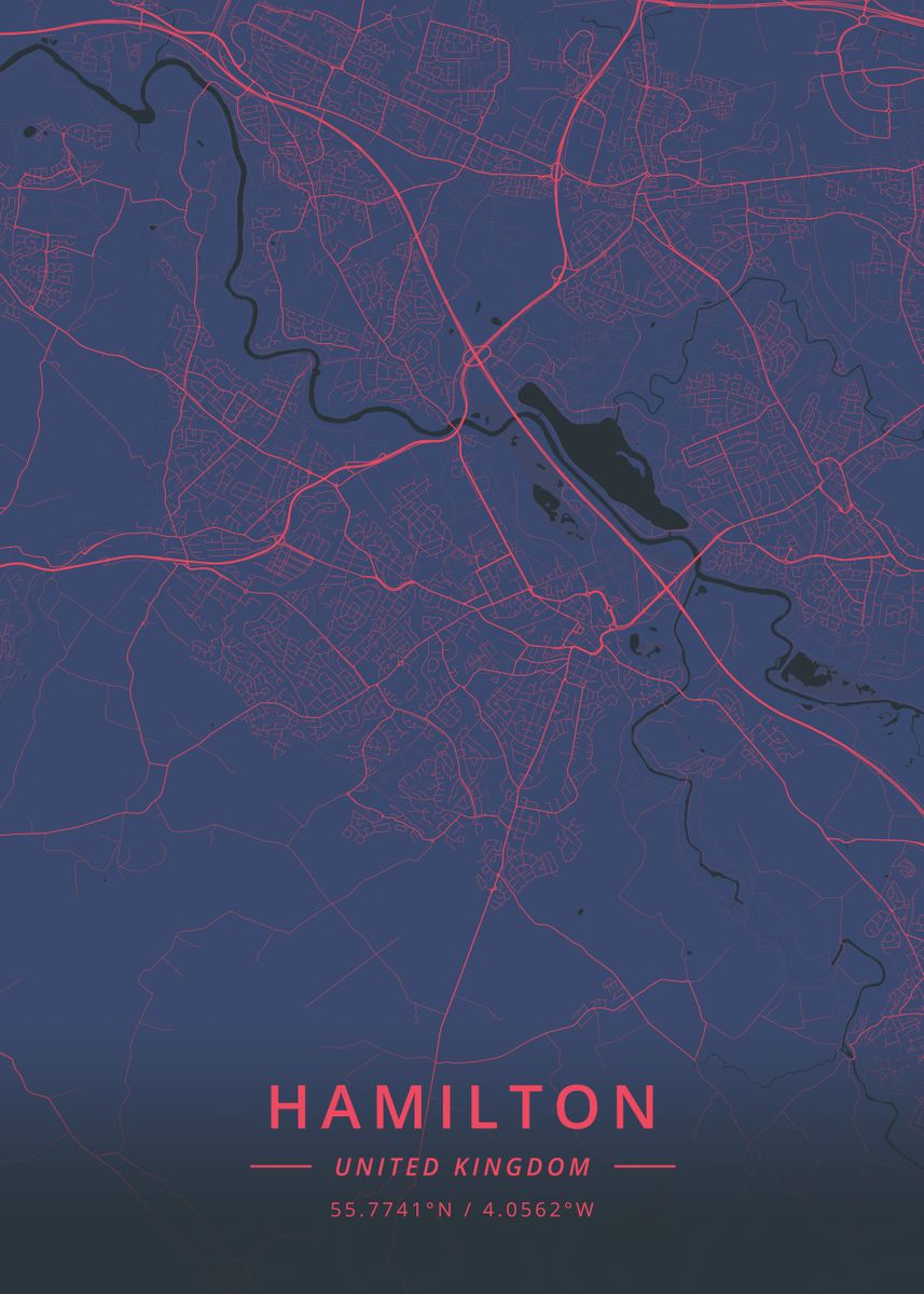 'Hamilton United Kingdom' Poster, picture, metal print, paint by ...