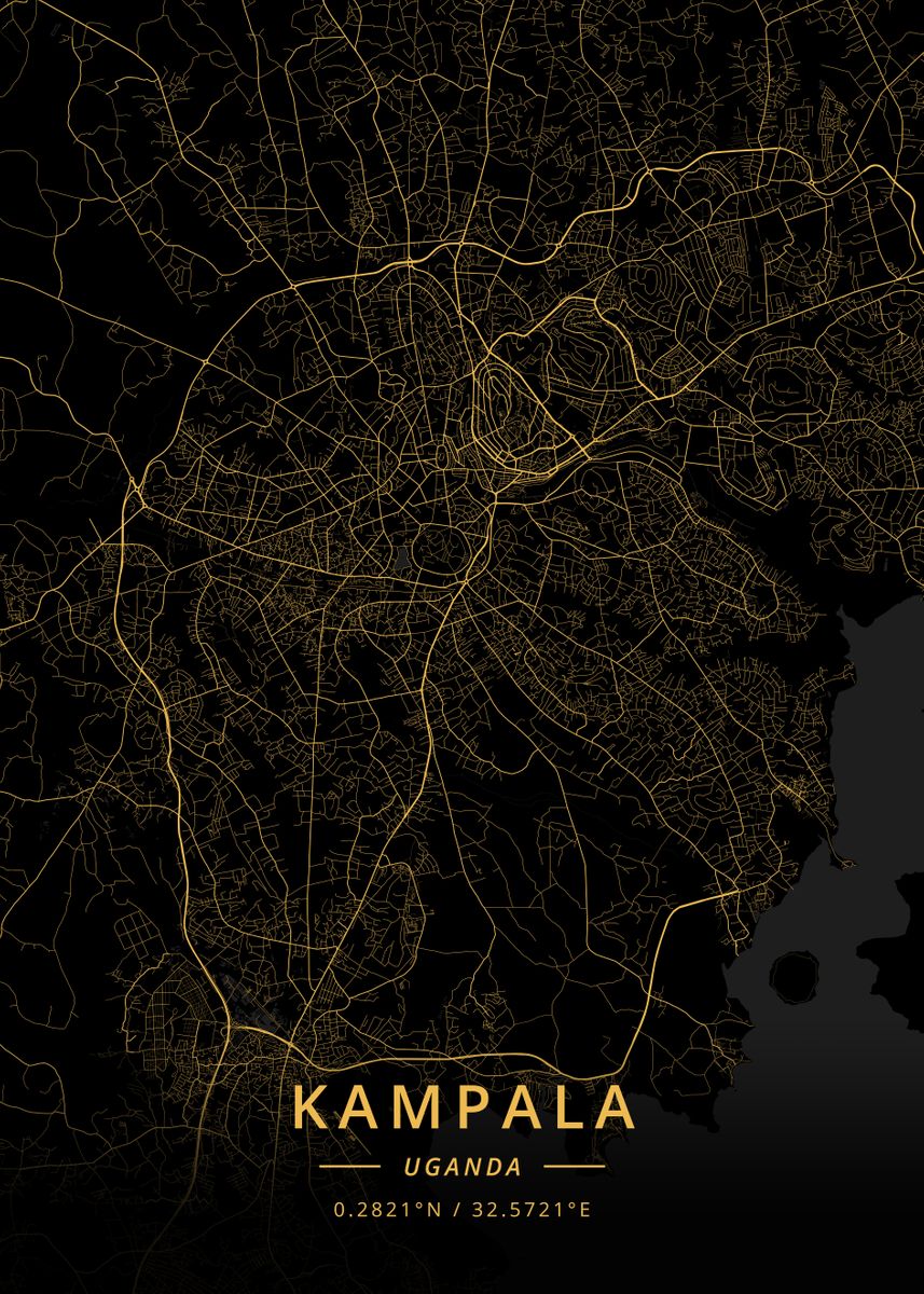 'Kampala Uganda' Poster by Designer Map Art | Displate