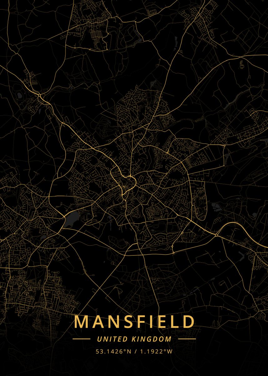 'Mansfield United Kingdom' Poster, picture, metal print, paint by ...