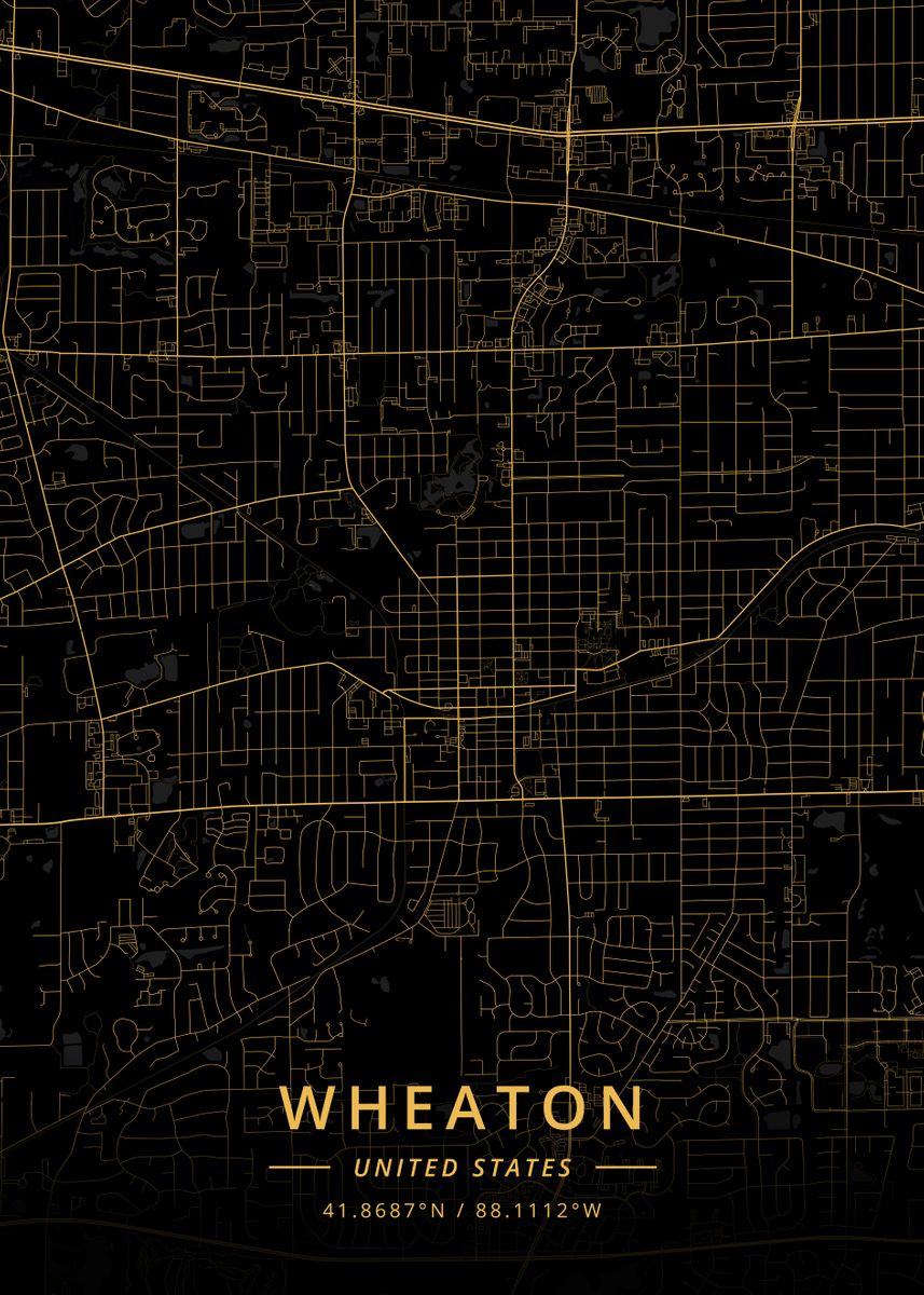 'Wheaton United States' Poster by Designer Map Art | Displate