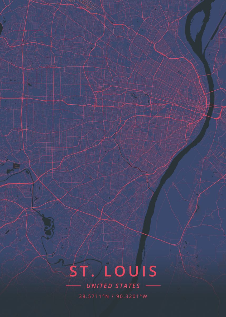 'St Louis United States' Poster, picture, metal print, paint by ...