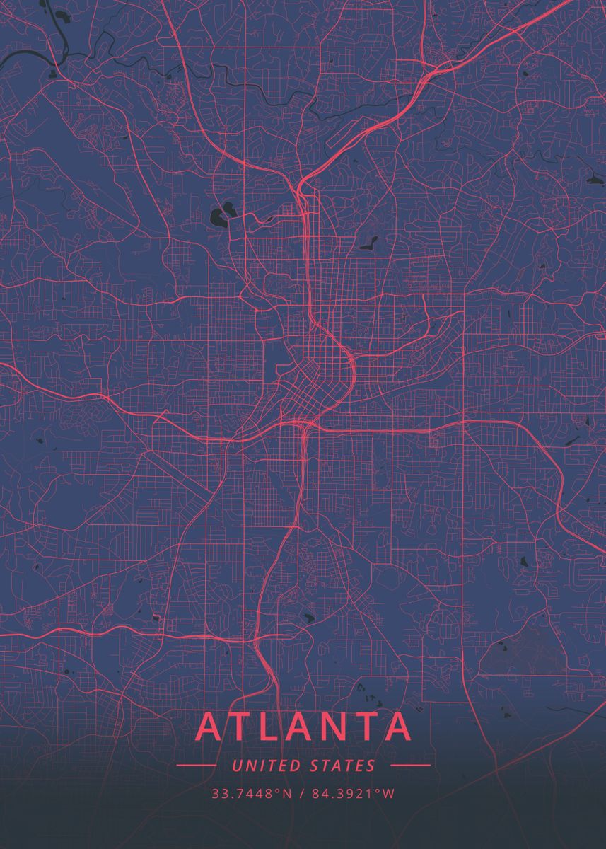 'Atlanta United States' Poster, picture, metal print, paint by Designer ...