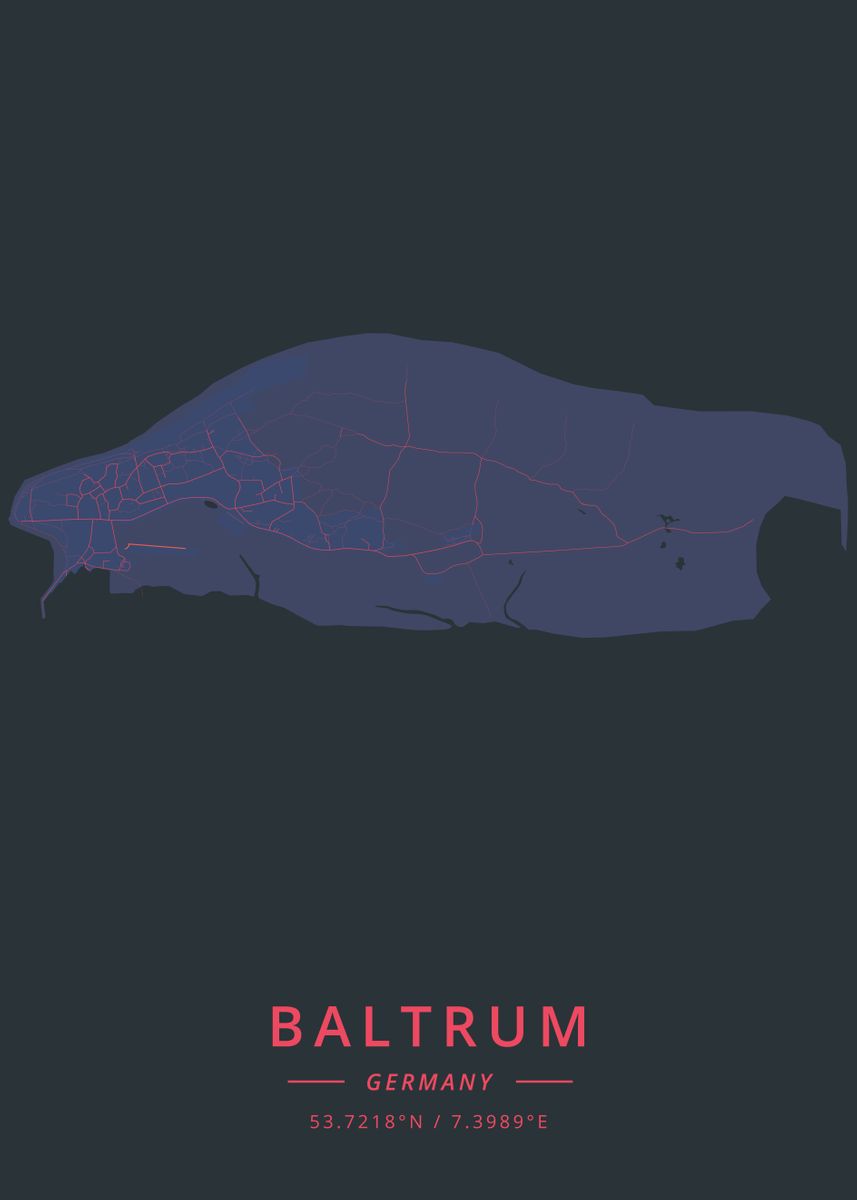 'Baltrum Germany' Poster by Designer Map Art | Displate
