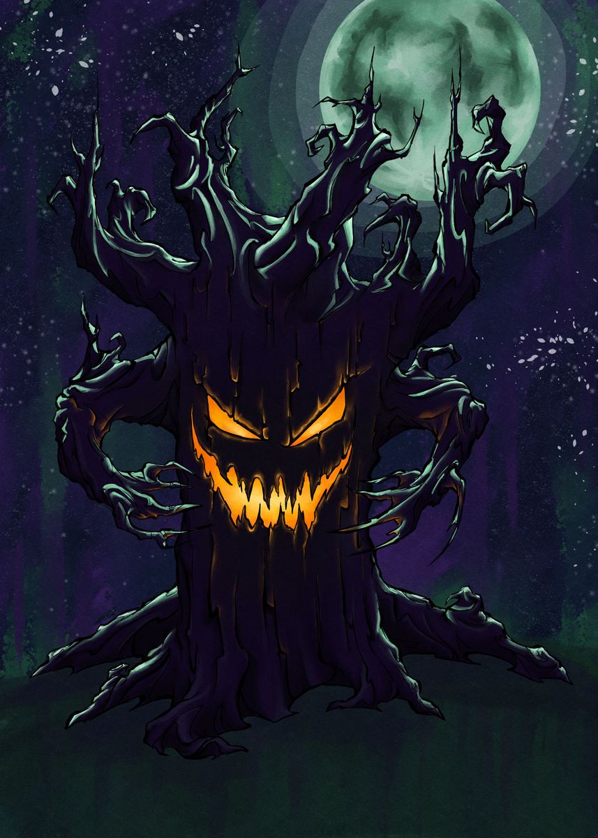 'Halloween Tree' Poster, picture, metal print, paint by Kenna Rieske ...