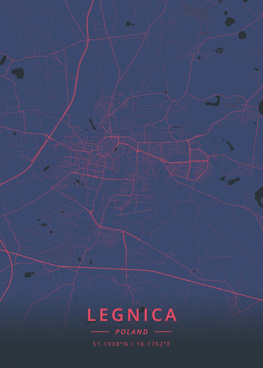 'Legnica Poland' Poster by Designer Map Art | Displate