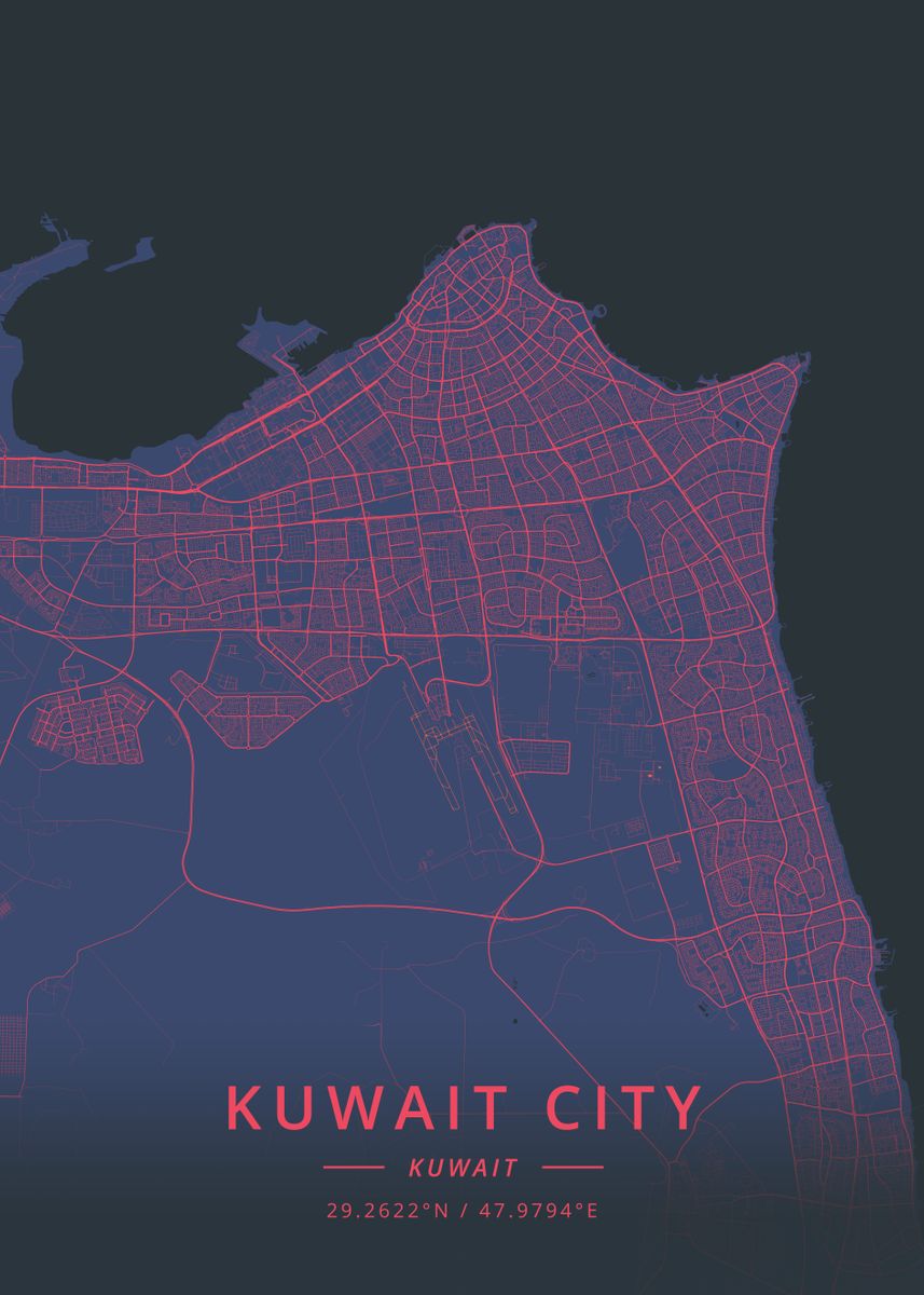 'Kuwait City Kuwait' Poster, picture, metal print, paint by Designer ...