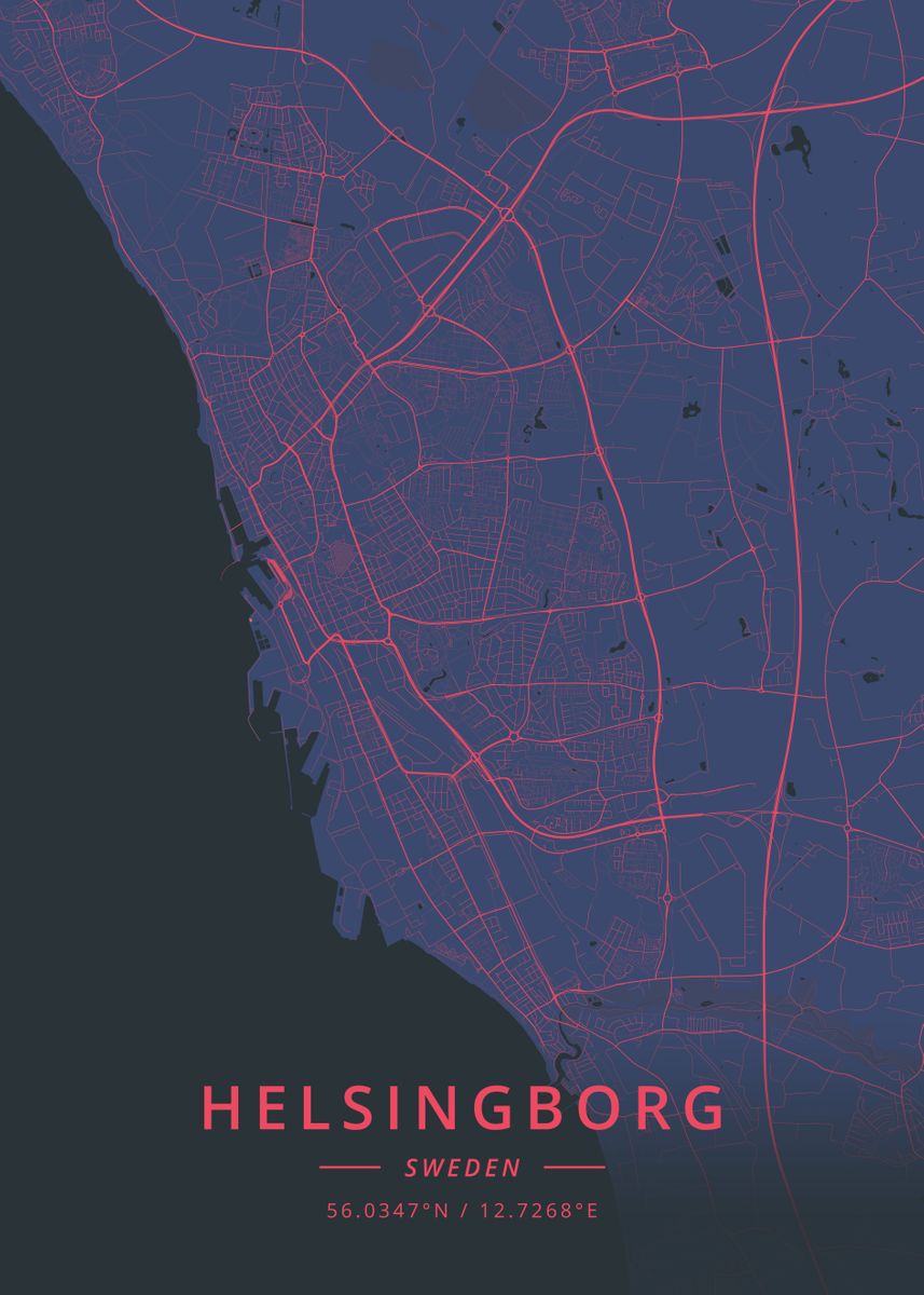'Helsingborg Sweden' Poster, picture, metal print, paint by Designer ...