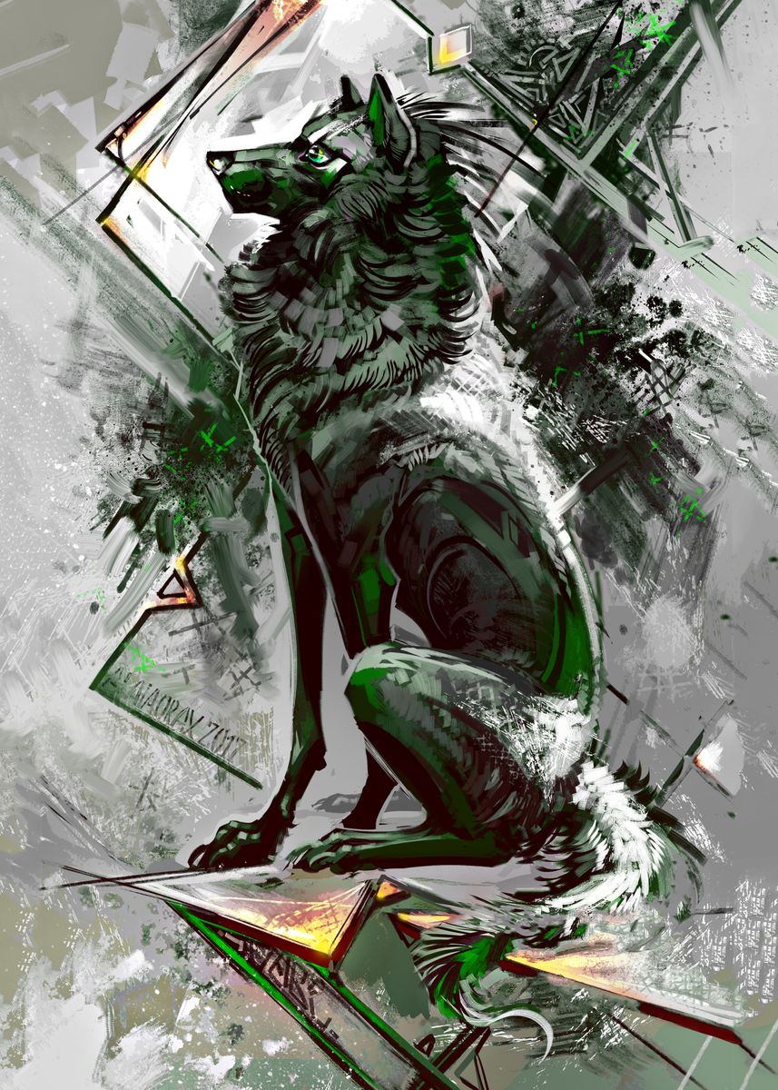 'Confident wolf ' Poster, picture, metal print, paint by Hanna ...