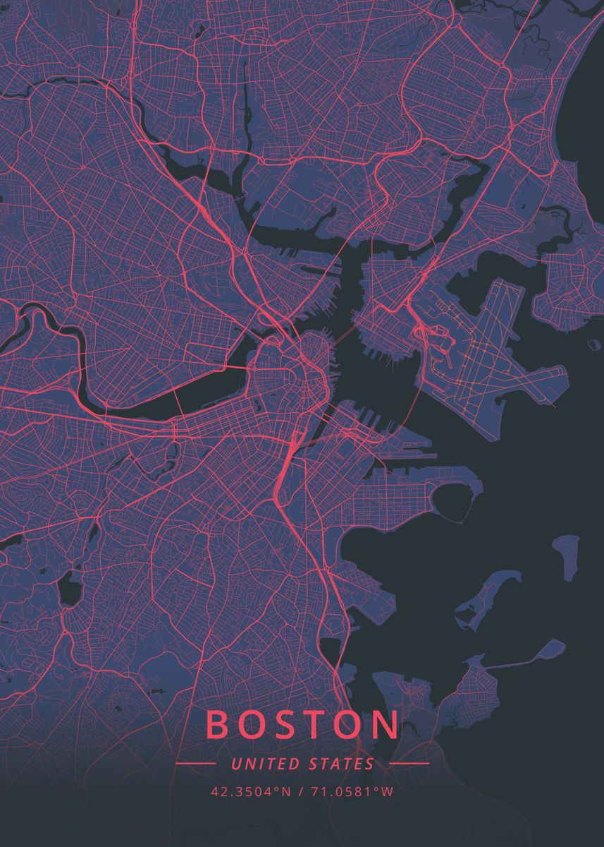 'Boston United States' Poster, picture, metal print, paint by Designer ...