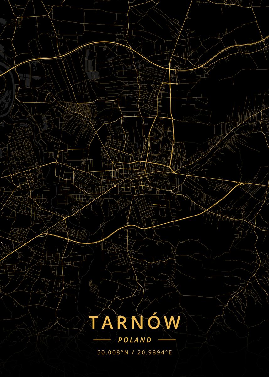 'Tarnow Poland' Poster by Designer Map Art | Displate