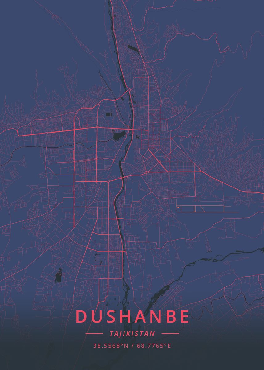 'Dushanbe Tajikistan' Poster, picture, metal print, paint by Designer ...