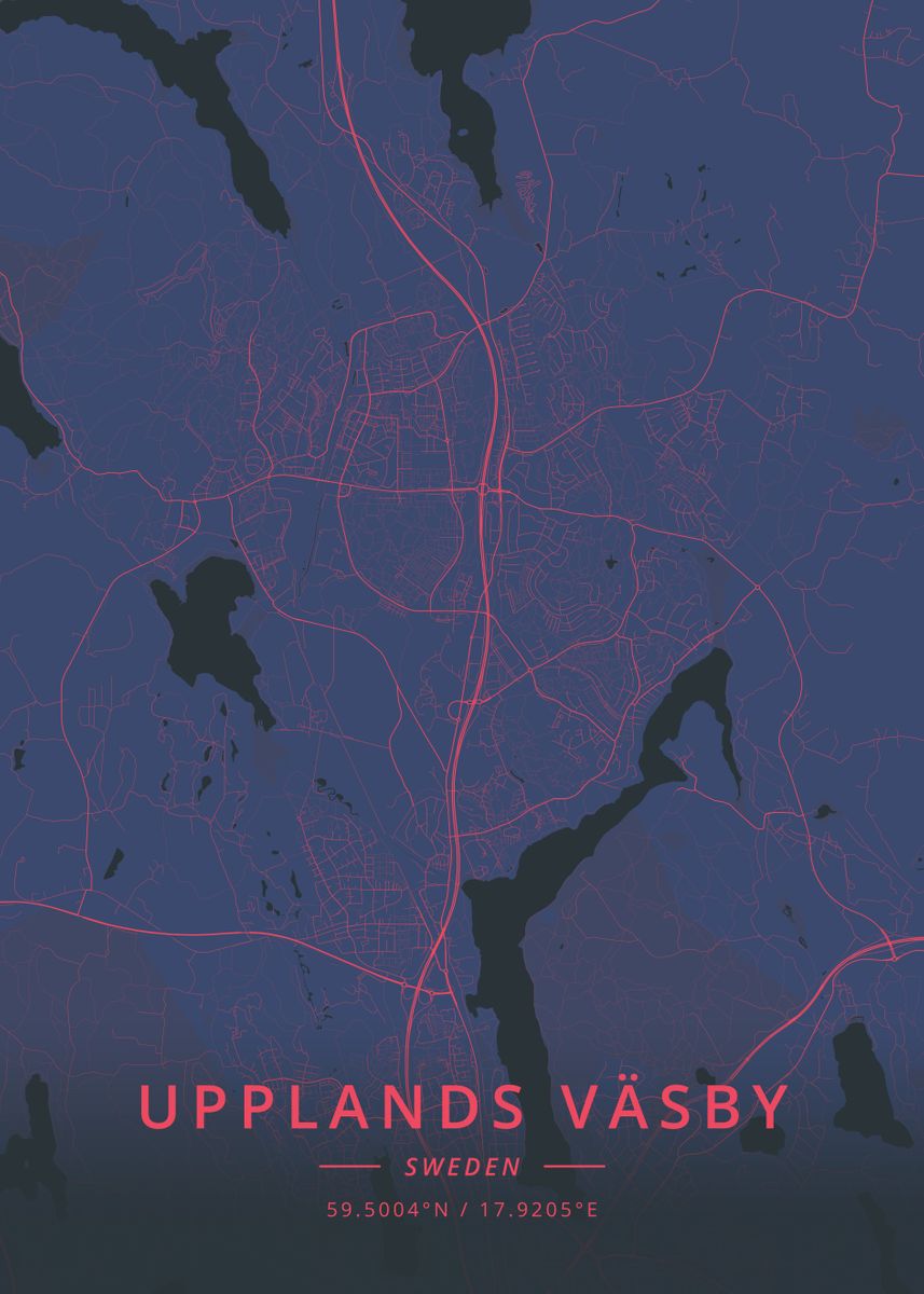 'Upplands Vasby Sweden' Poster, picture, metal print, paint by Designer ...