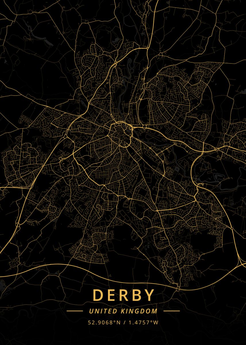 'Derby United Kingdom' Poster, picture, metal print, paint by Designer ...