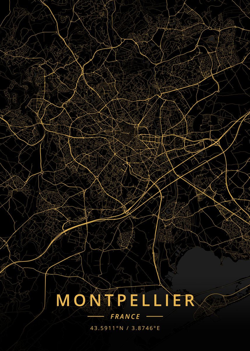 'Montpellier France' Poster, picture, metal print, paint by Designer ...