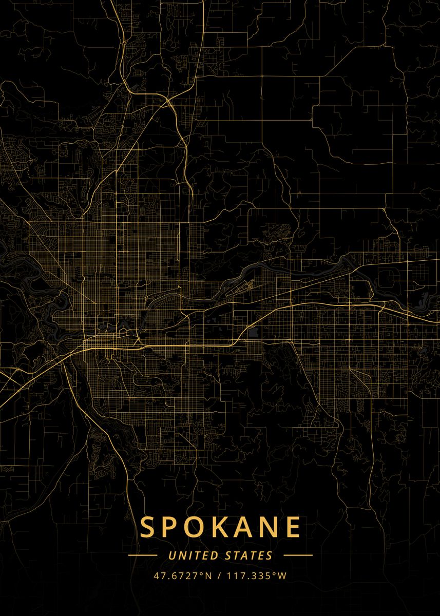 'Spokane United States' Poster by Designer Map Art | Displate