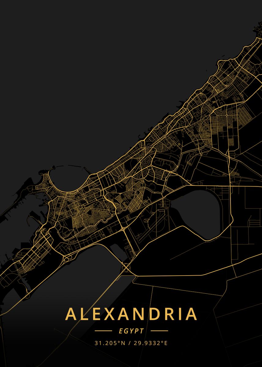 'Alexandria Egypt' Poster by Designer Map Art | Displate