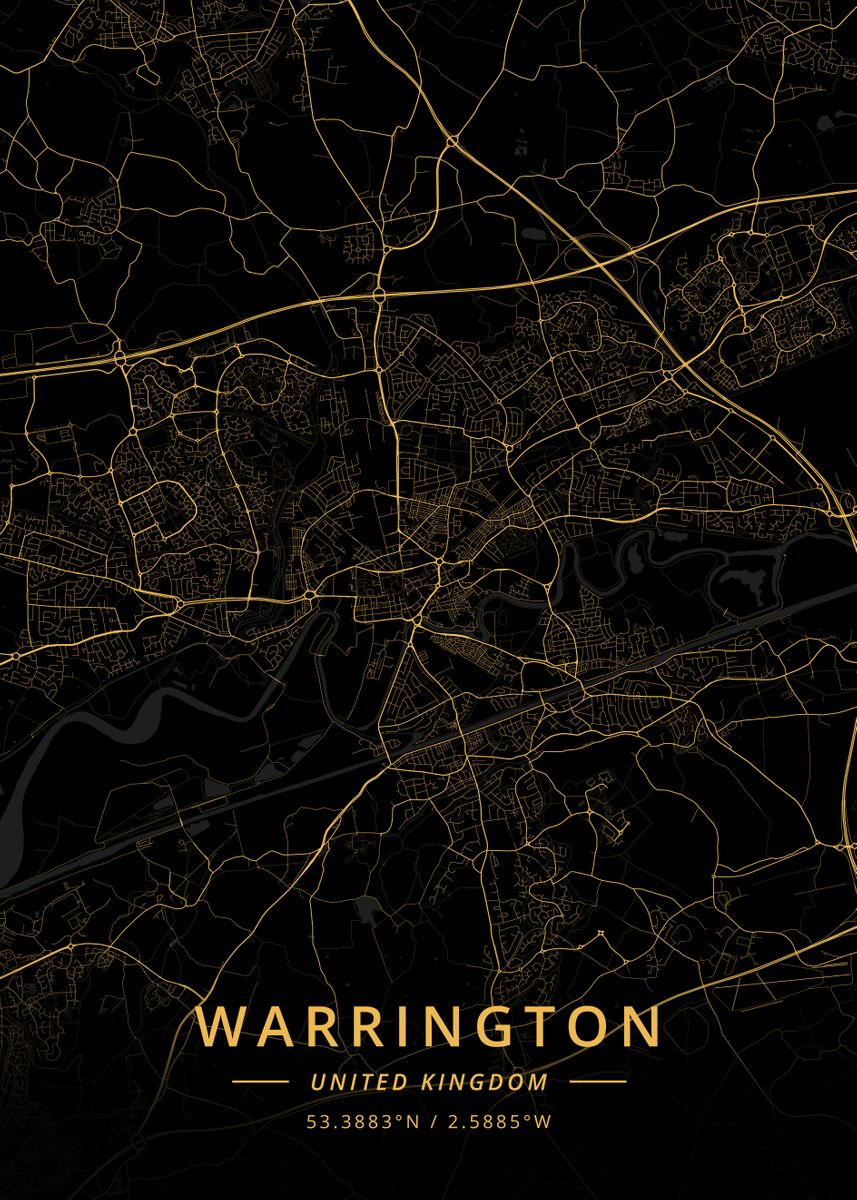 'Warrington United Kingdom' Poster, picture, metal print, paint by ...