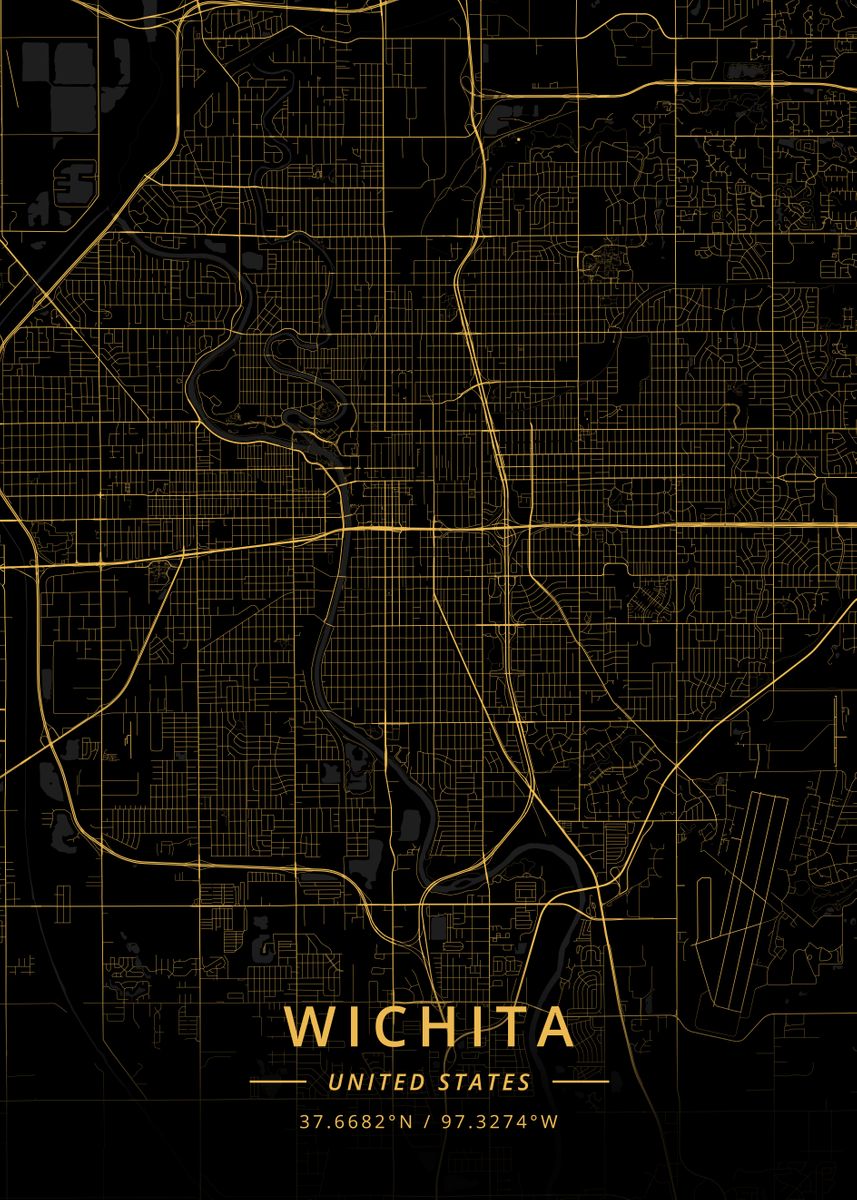 'Wichita United States' Poster by Designer Map Art | Displate