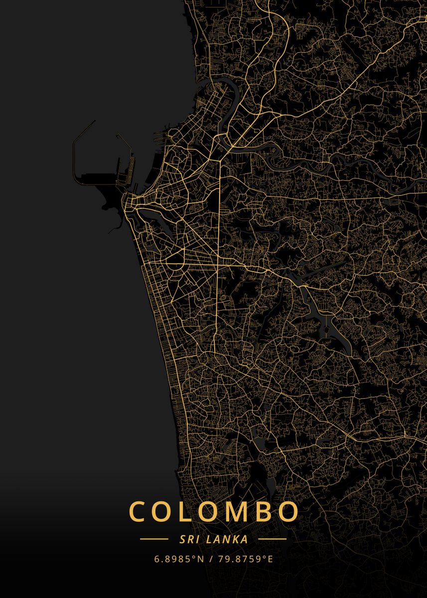 'Colombo Sri Lanka' Poster by Designer Map Art | Displate